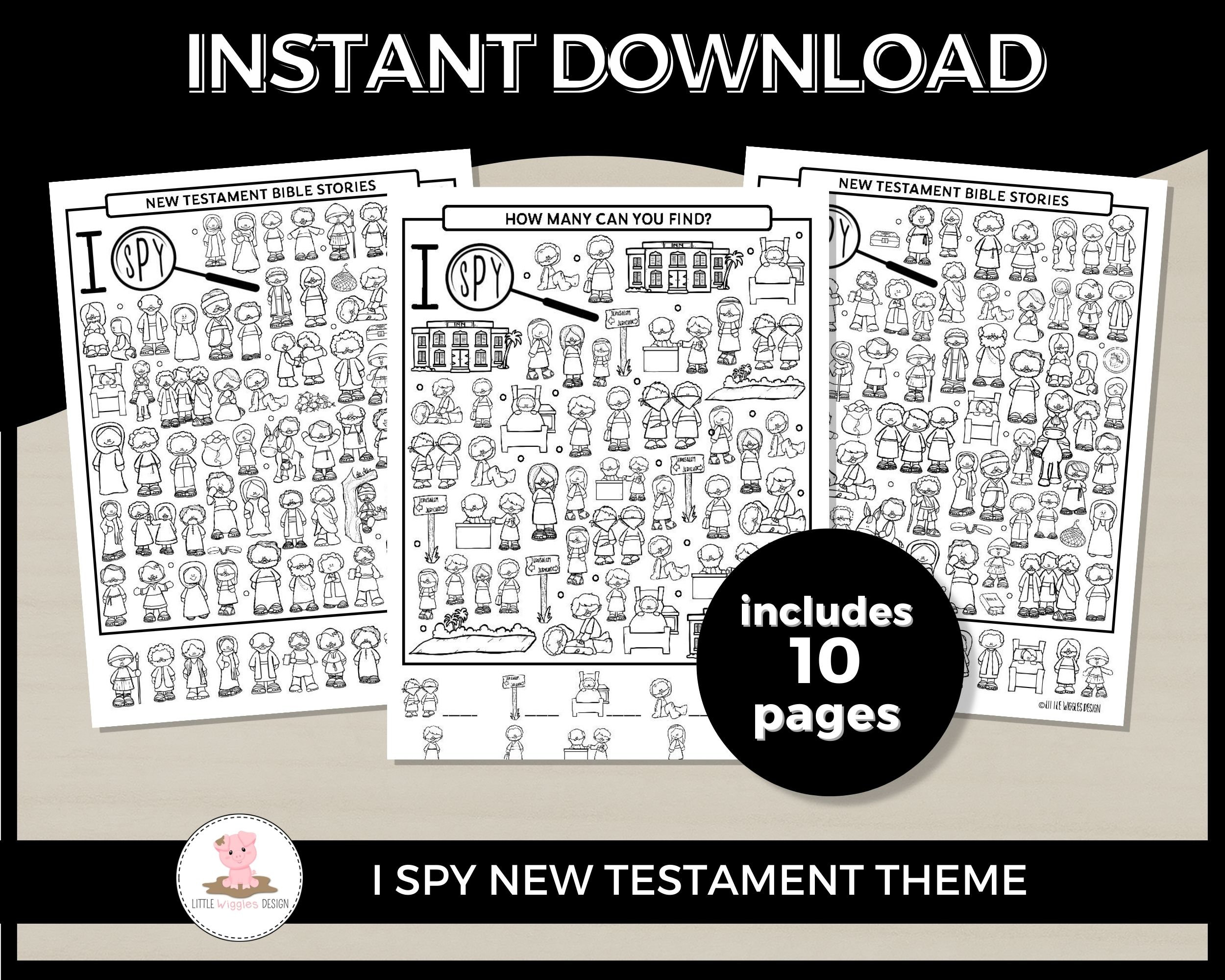 I Spy Bible New Testament Lesson Activity by Little Wiggles Design - Etsy