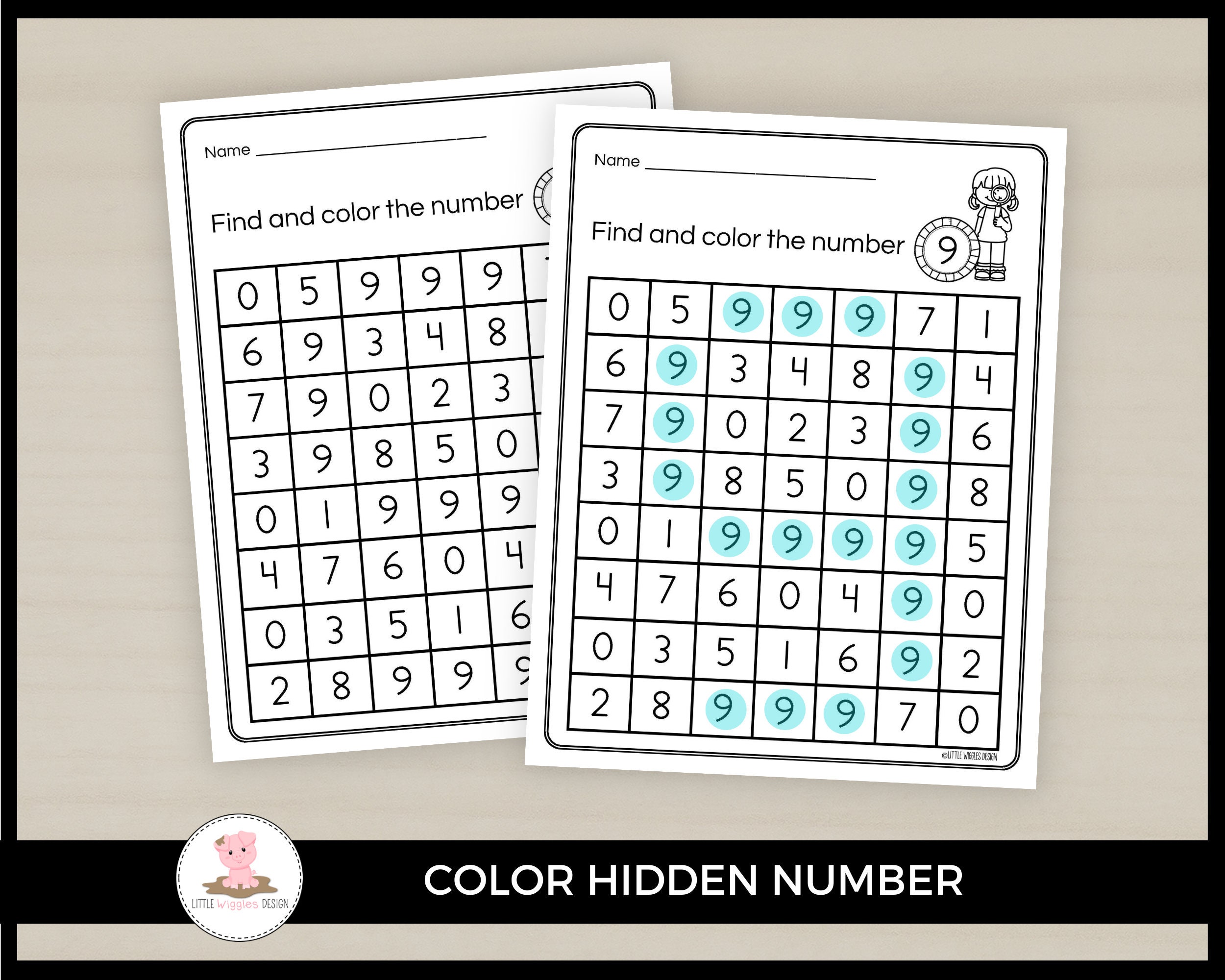 Printable Color the Number Worksheets by Little Wiggles Design - Etsy