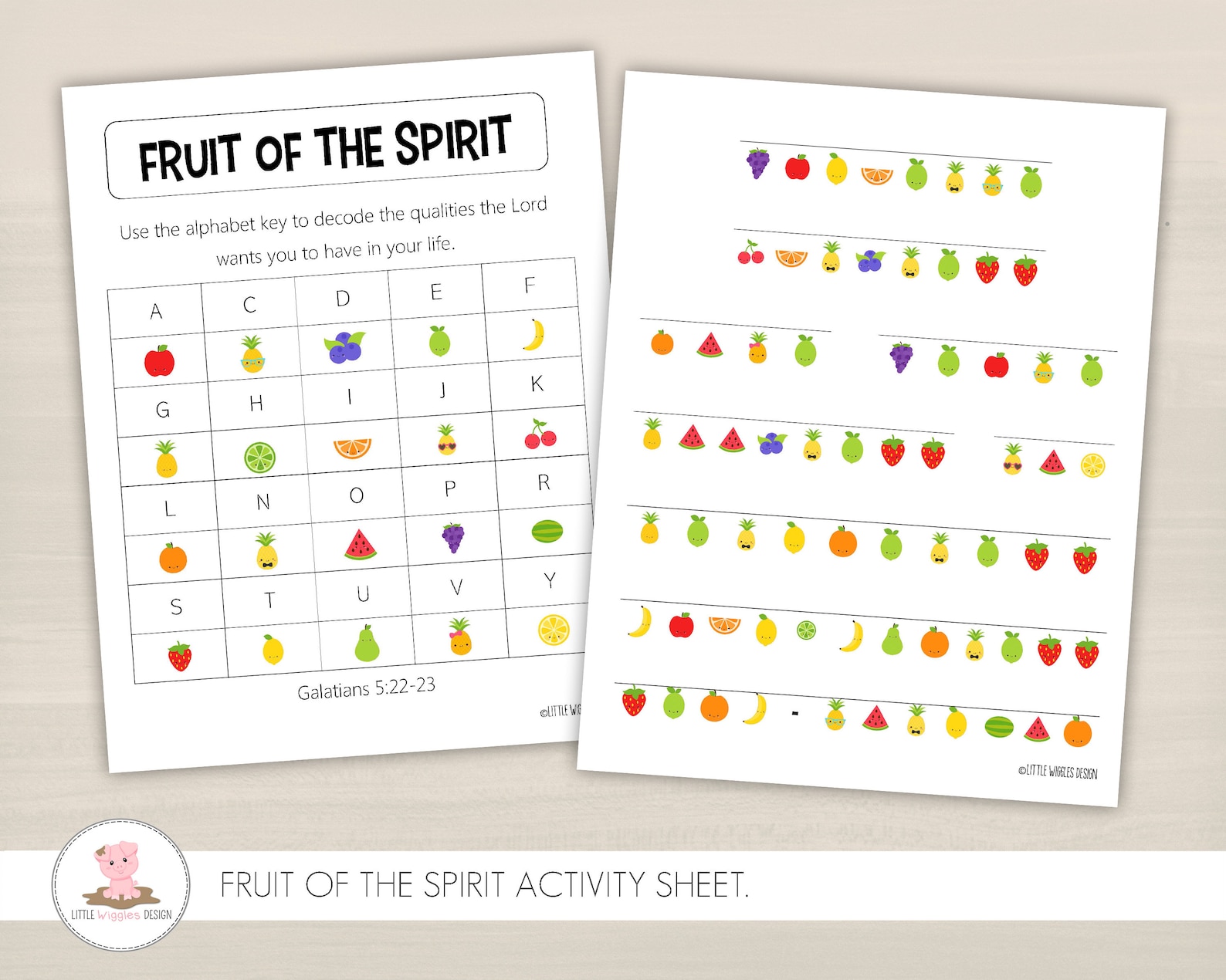 Fruit of the Spirit Decoding for Kids Bible Printables - Etsy Australia