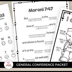 General Conference Activity Packet for Senior Primary by Little Wiggles ...