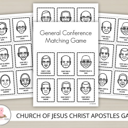 Apostle Matching Game // LDS General Conference General - Etsy