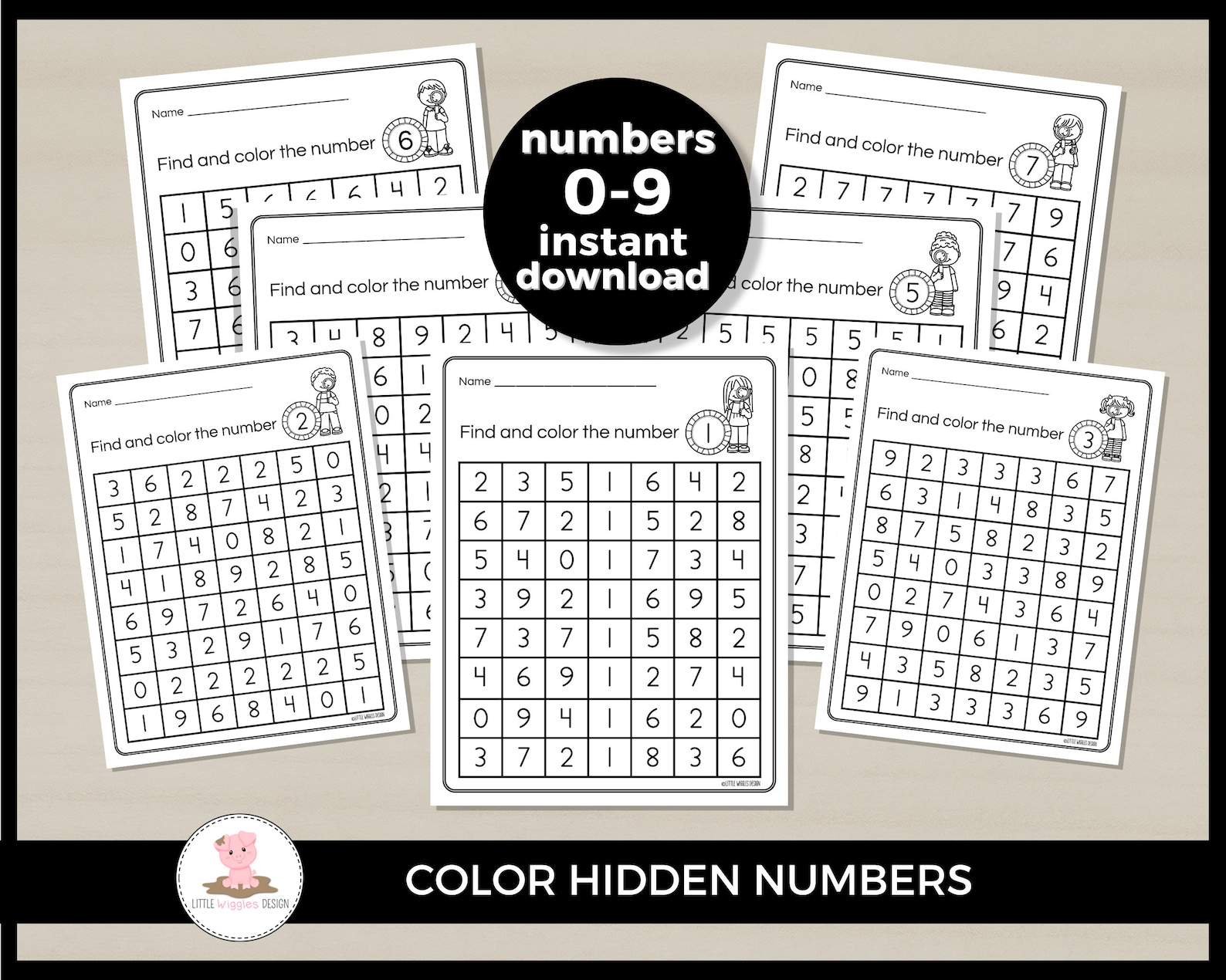 Printable Color the Number Worksheets by Little Wiggles Design - Etsy UK