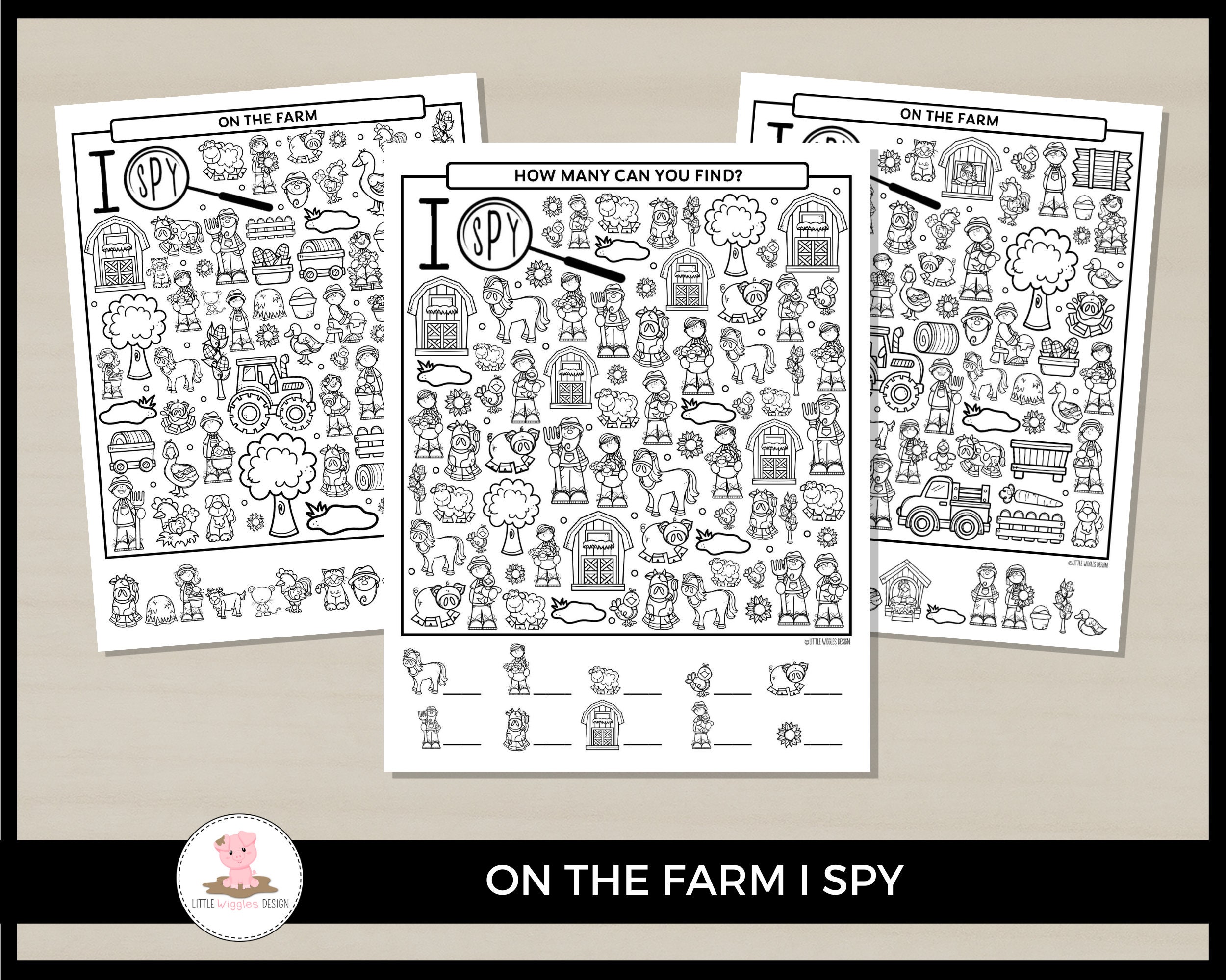 On the Farm I Spy by Little Wiggles Design - Etsy
