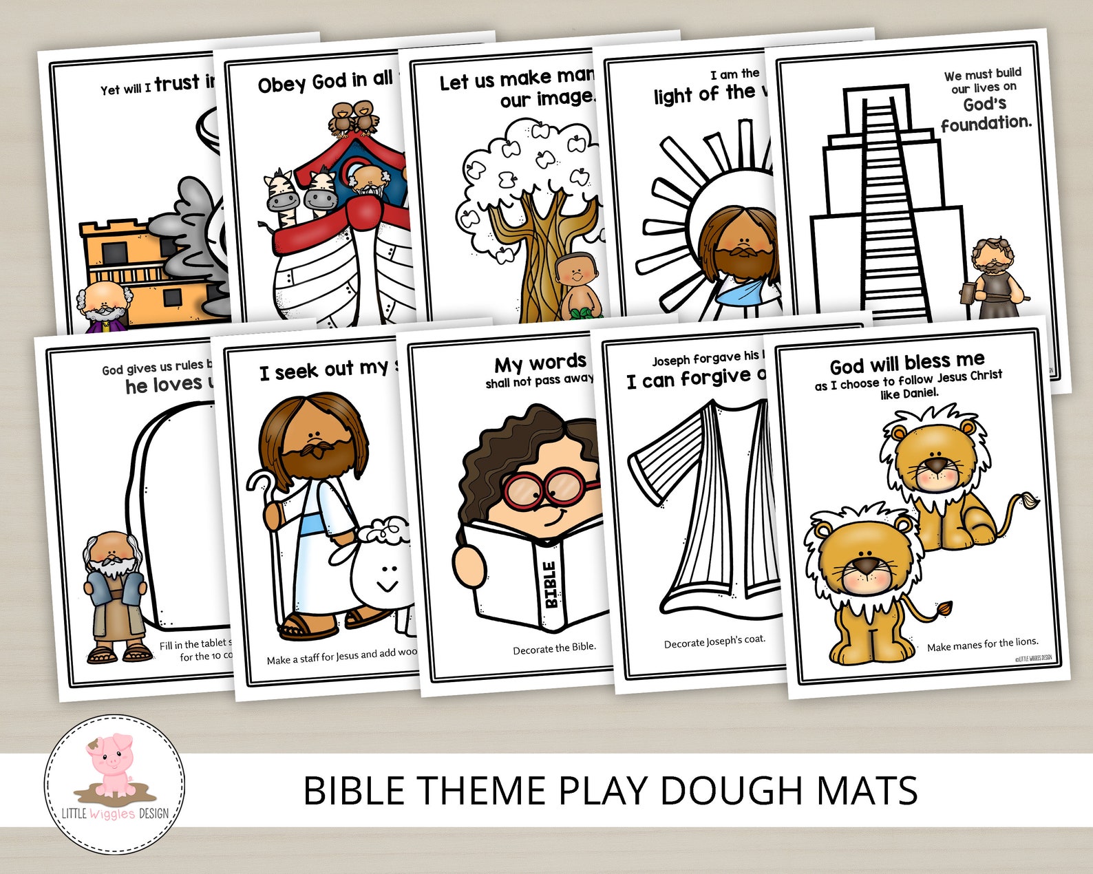 Bible Themed Play Dough Mats Bible Activities Bible Lesson - Etsy