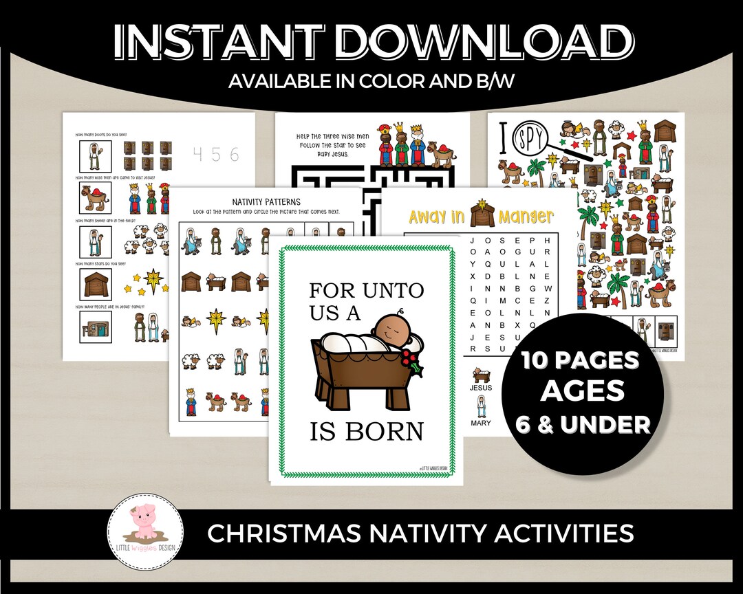 Christmas Nativity Activity Pack for Kids by Little Wiggles Design - Etsy