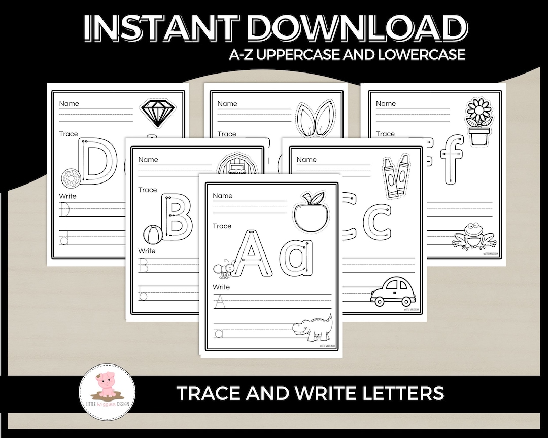 Trace and Write the Alphabet Letters by Little Wiggles Design - Etsy