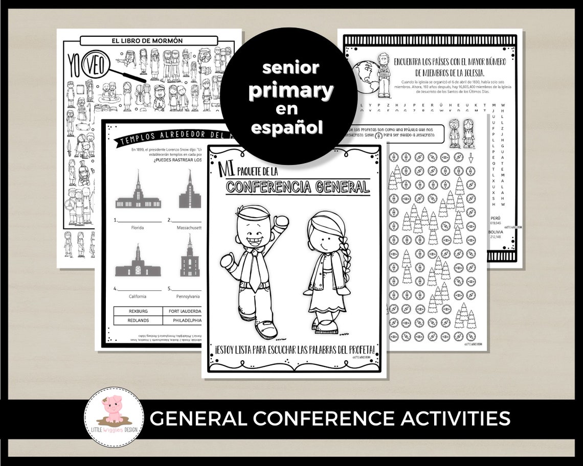 Kids General Conference Activity Packet Spanish Version by Little ...