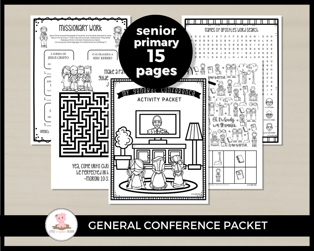 General Conference Activity Packet for Senior Primary by Little Wiggles ...