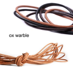 Cowhide ox Warble round Leather Rope leather Rope diy handmade Leather ...