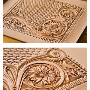 Leather Art Leather Carving Printing Flower Core Pattern - Etsy