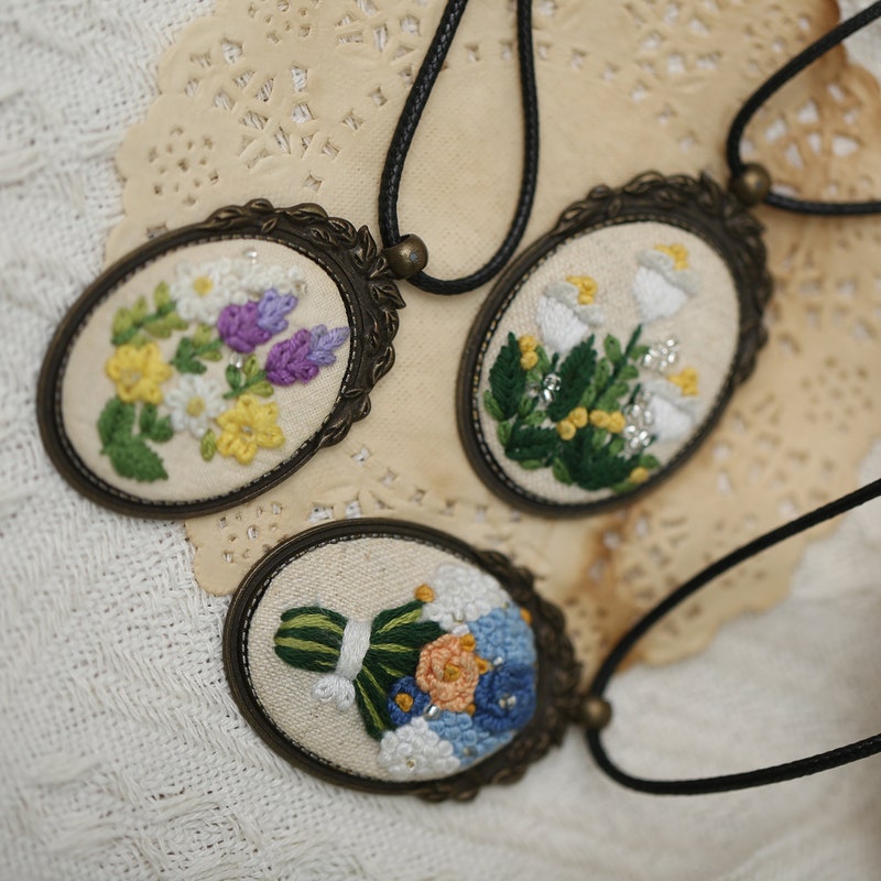 Embroidery Pendant - Etsy