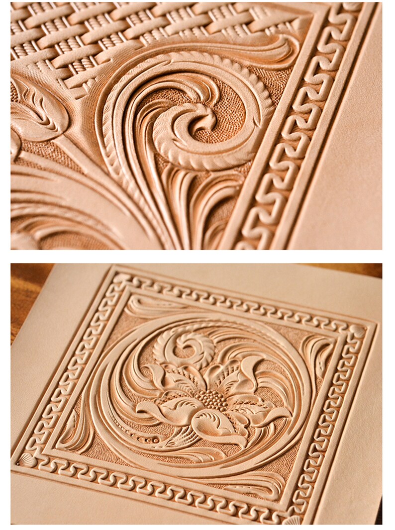 Leather Art Leather Carving Printing Grid Pattern - Etsy