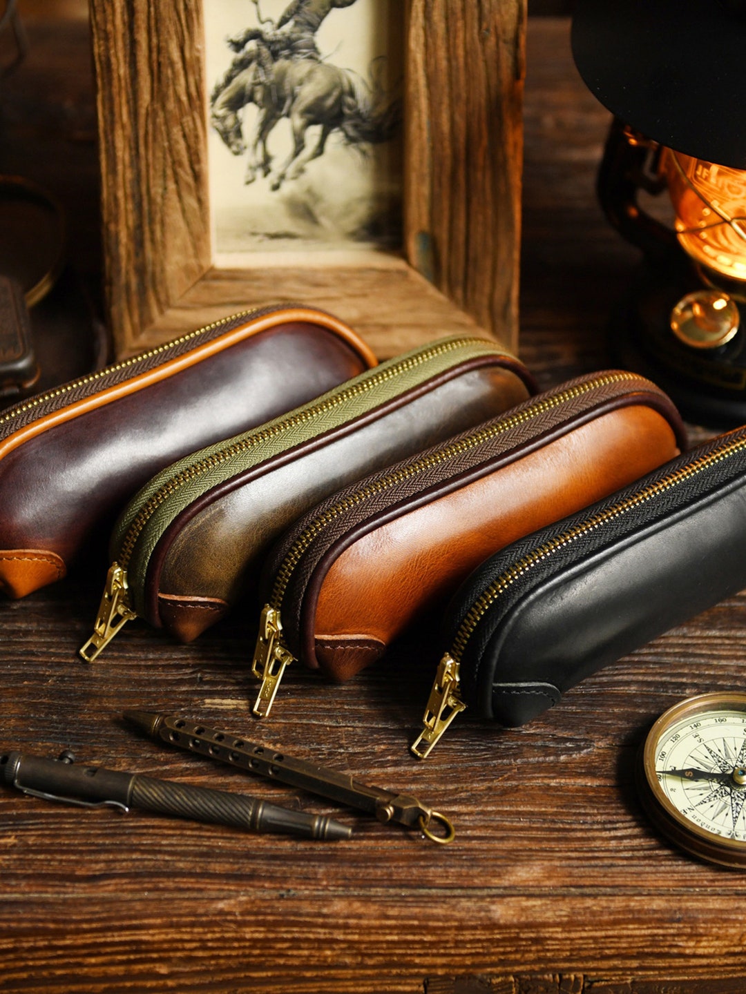 High Quality Leather Pencil Case Handmade Vegetable Tanned Leather ...