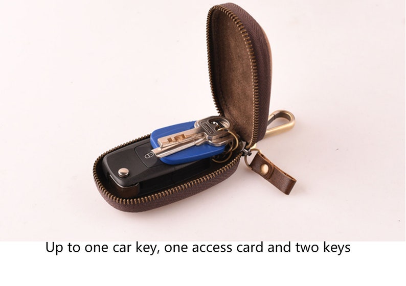 Car Key Casegenuine Leather Car Keys Wallet men Key Case With Zipper - Etsy