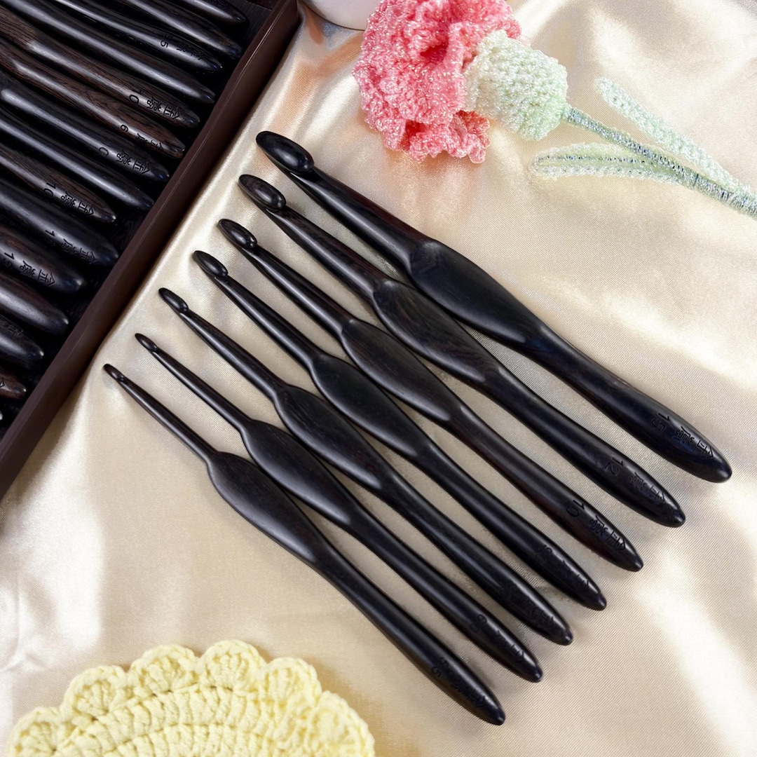 Jin Lan Ebony Crochet Hook Integrated Handmade DIY Yarn Knitting Tool ...