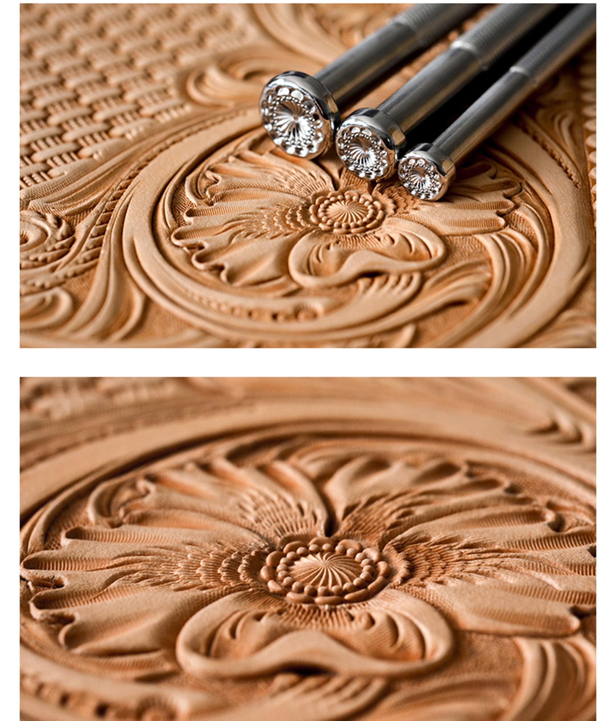 Leather Art Leather Carving Printing Flower Core Pattern - Etsy