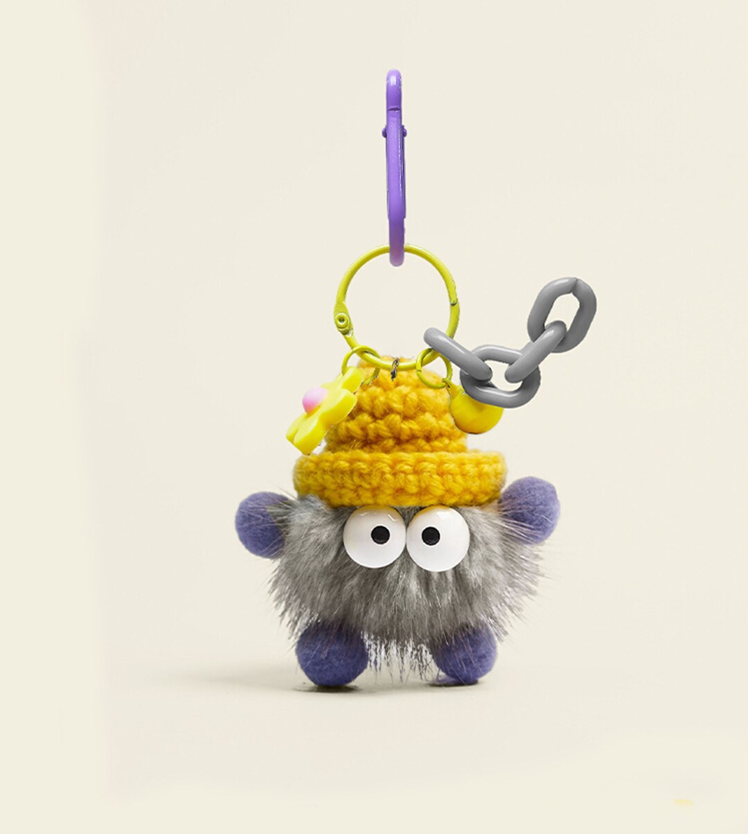 Mink Keychain Handmade Keychain DIY Pendant Small Mink Fur Ball Chain ...