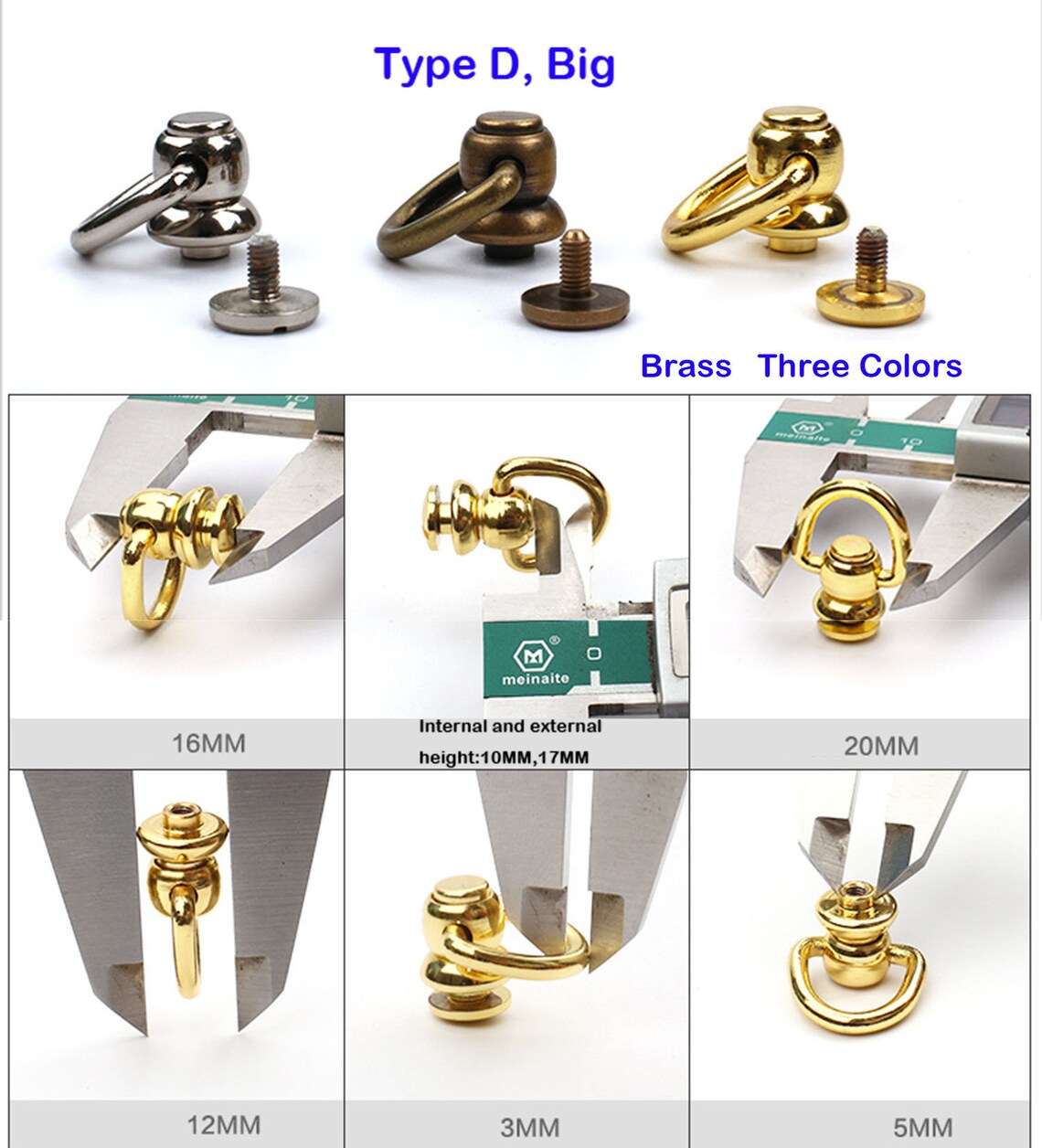 D-ring O-ring Triangle-ring Wallet Chain Connector Solid Brass - Etsy