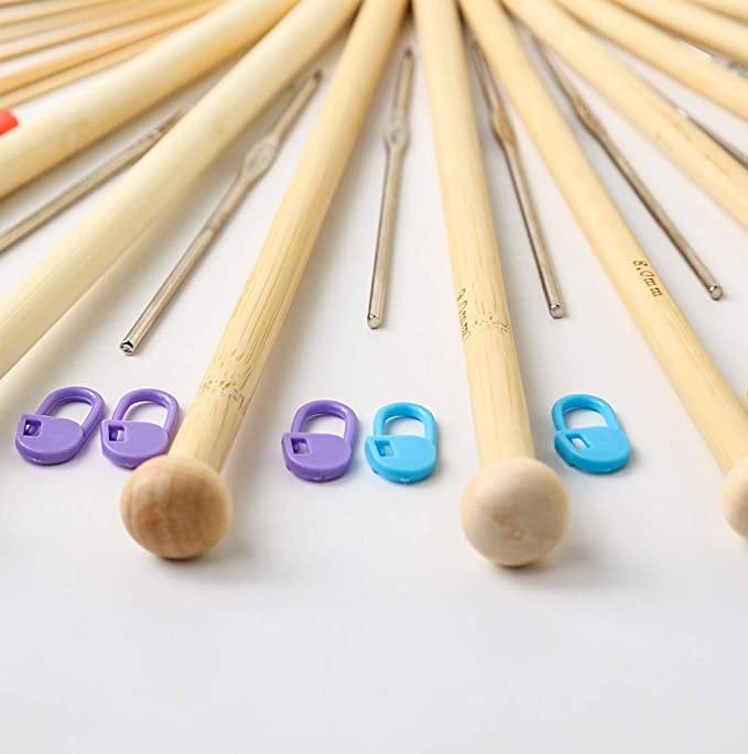 94 Pieces Crochet Hooks & Knitting Needles Set Kit - Portable Case ...
