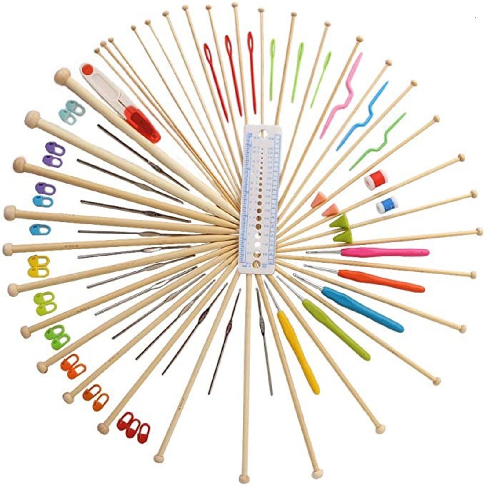 94 Pieces Crochet Hooks & Knitting Needles Set Kit Portable Case ...