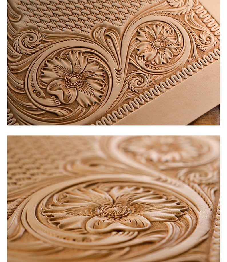Leather Art Leather Carving Printing Flower Core Pattern - Etsy