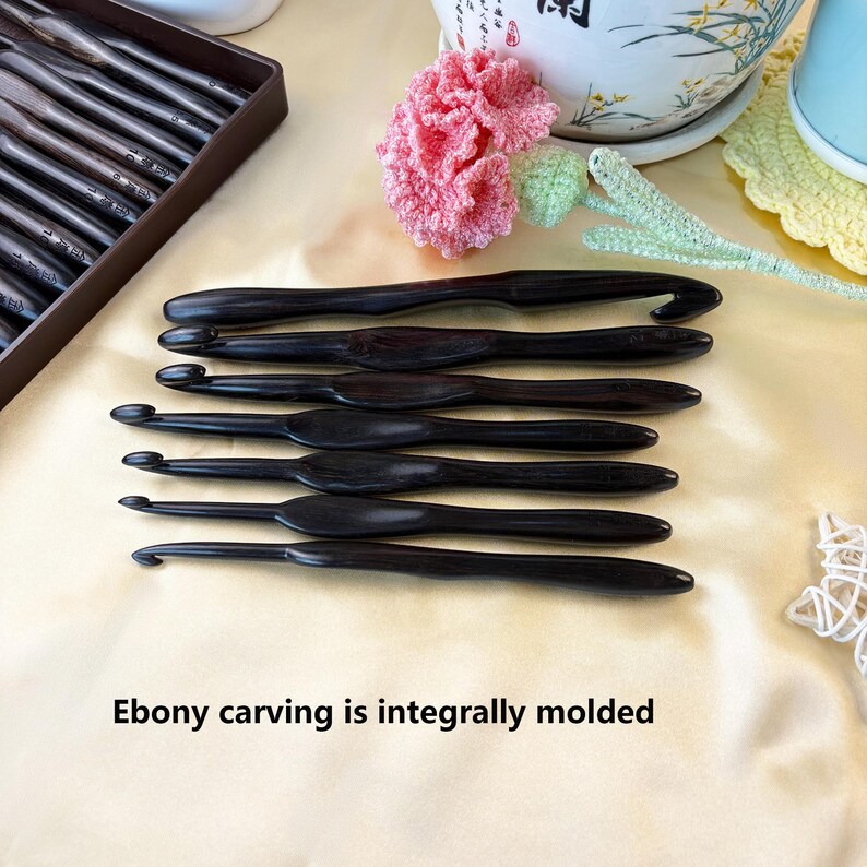 Jin Lan Ebony Crochet Hook Integrated Handmade DIY Yarn Knitting Tool ...