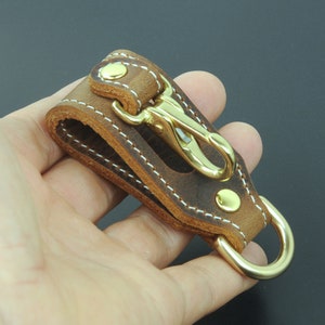 Top Cowhide Belt Keychain Men's Waist Hanging Belt Key Buckle Men's ...