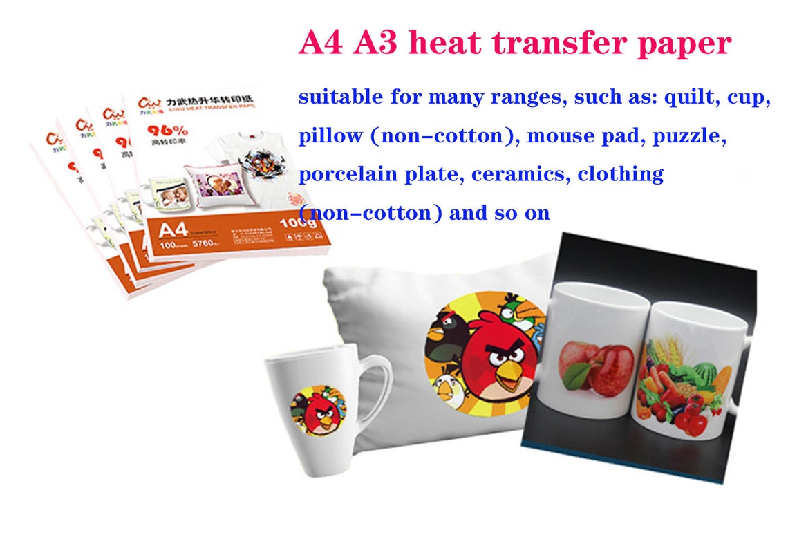 100 Sheets A4/A3 Inkjet Iron-on Heat Transfer Paper - Etsy