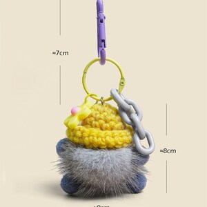 Mink Keychain Handmade Keychain DIY Pendant Small Mink Fur Ball Chain ...
