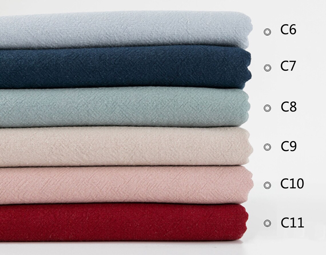 Slub Texture Linen Cotton Fabric by the Yard or Meter Rustic - Etsy