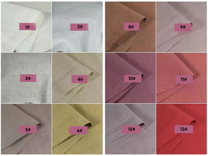 Slub Texture Linen Cotton Fabric by the Yard or Meter , Rustic Weave ...