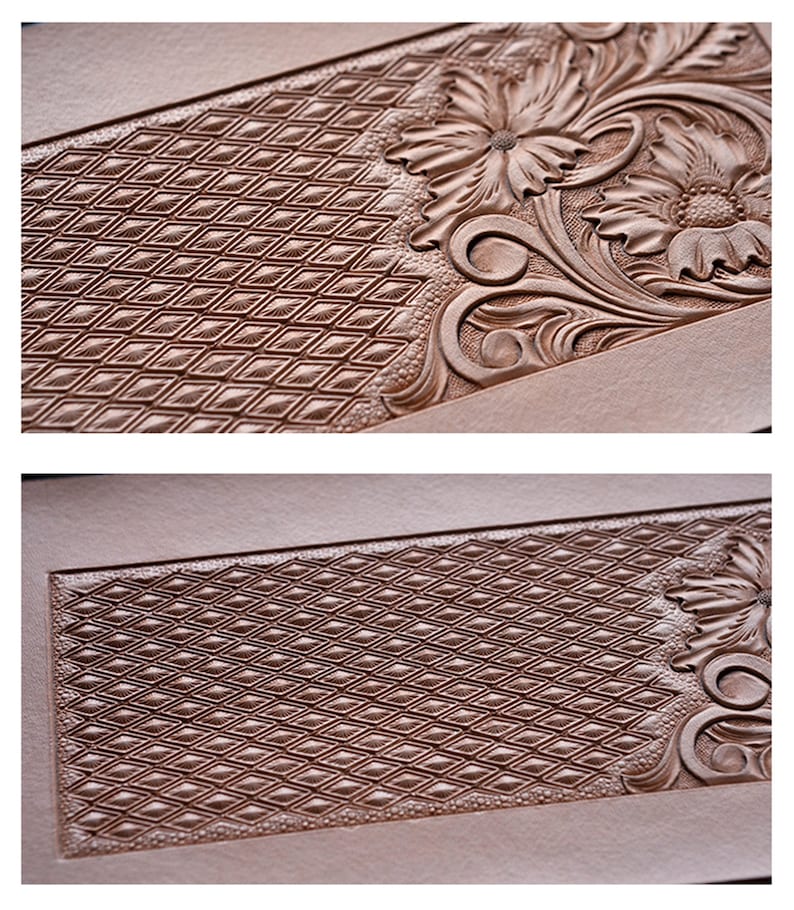 Leather Art Leather Carving Printing Diamond Pattern - Etsy