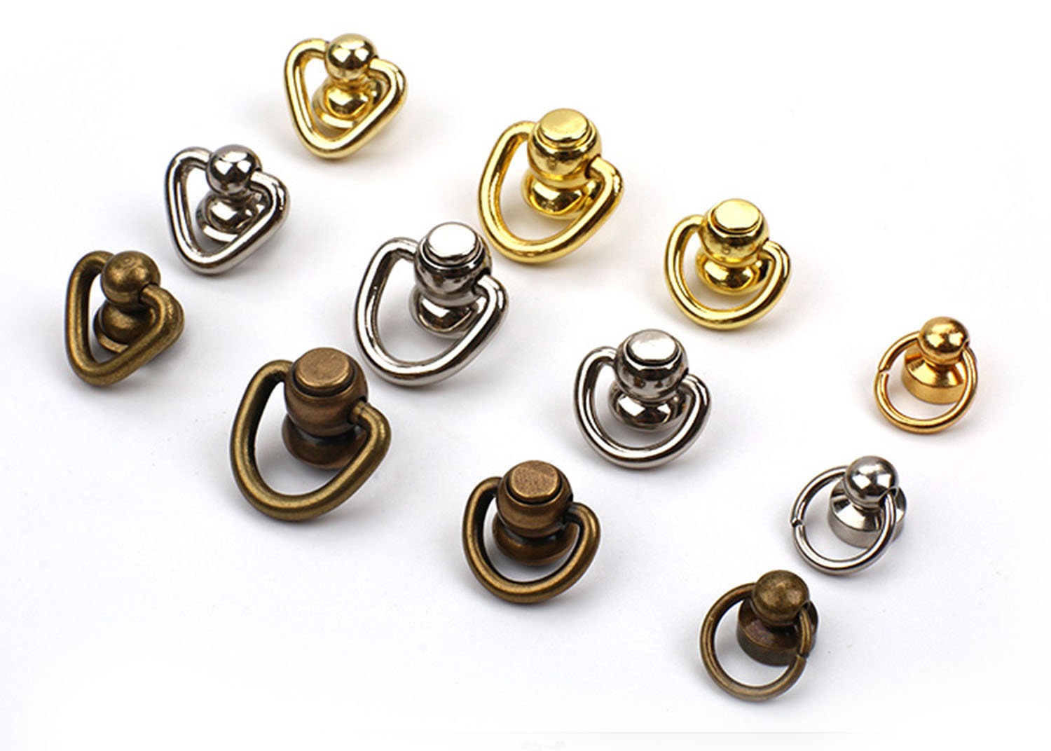 D-ring O-ring Triangle-ring Wallet Chain Connector Solid Brass - Etsy