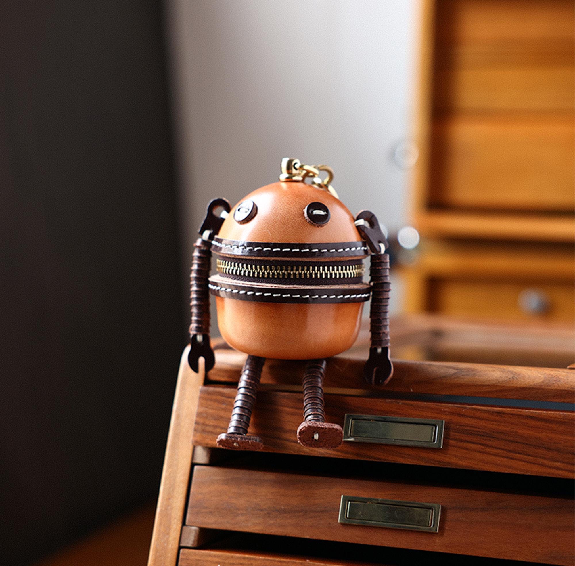 Handmade Robot Key Bag Retro Leather Car Key Bag Headphone Bag - Etsy