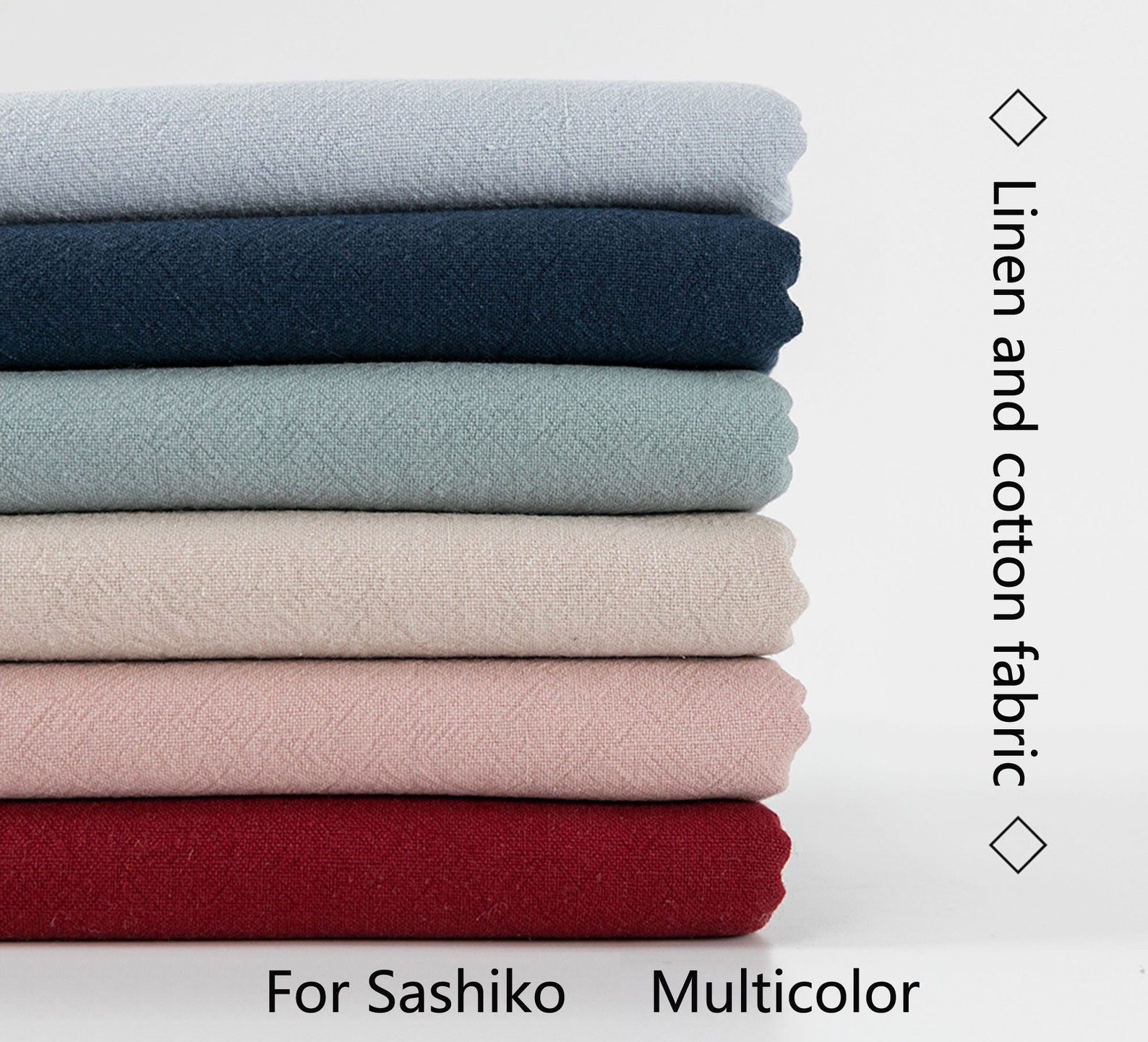 Slub Texture Linen Cotton Fabric by the Yard or Meter Rustic - Etsy