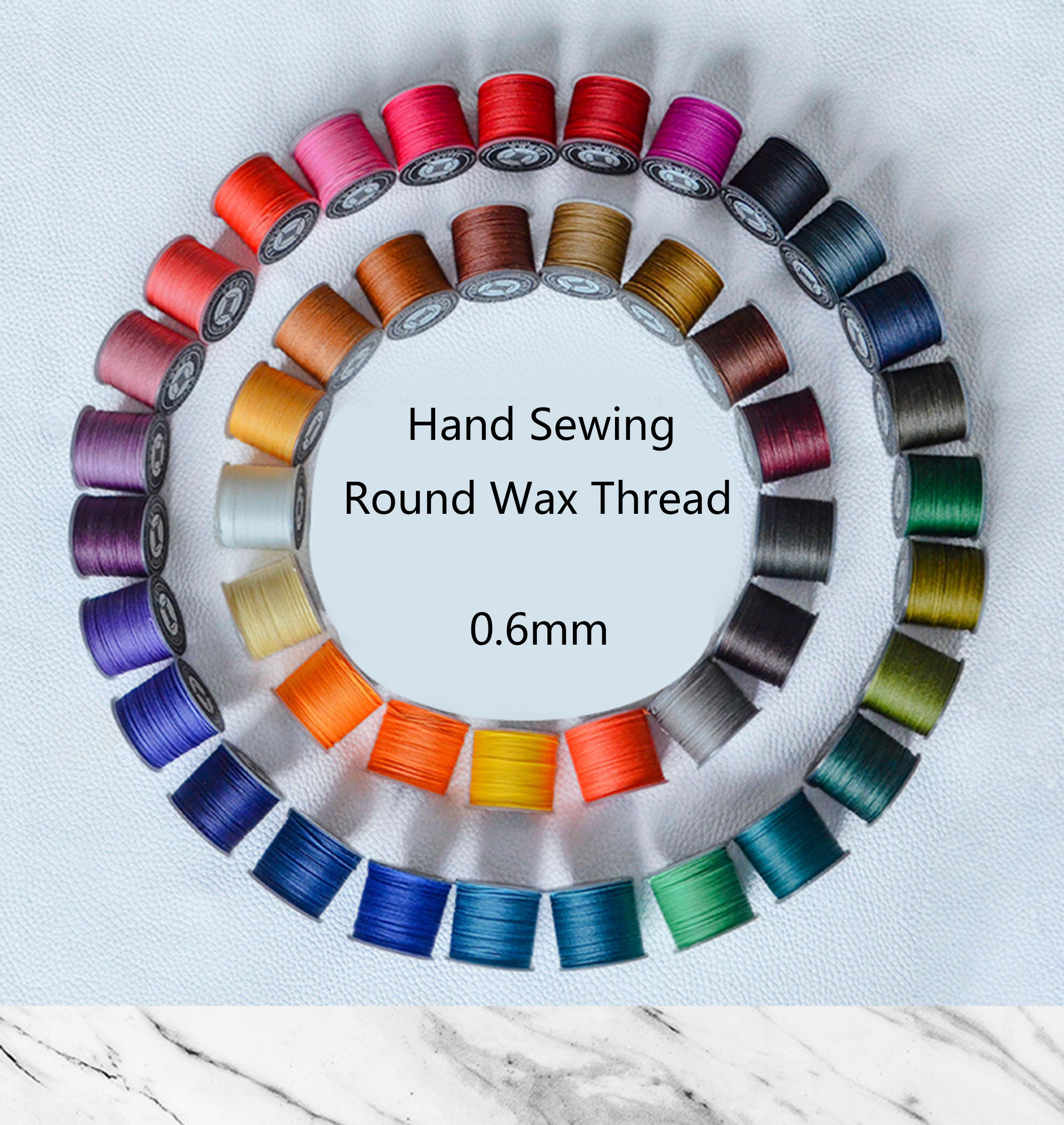 Round Waxed Thread 0.6mm in 44 Colours/polyester Thread/waxed - Etsy