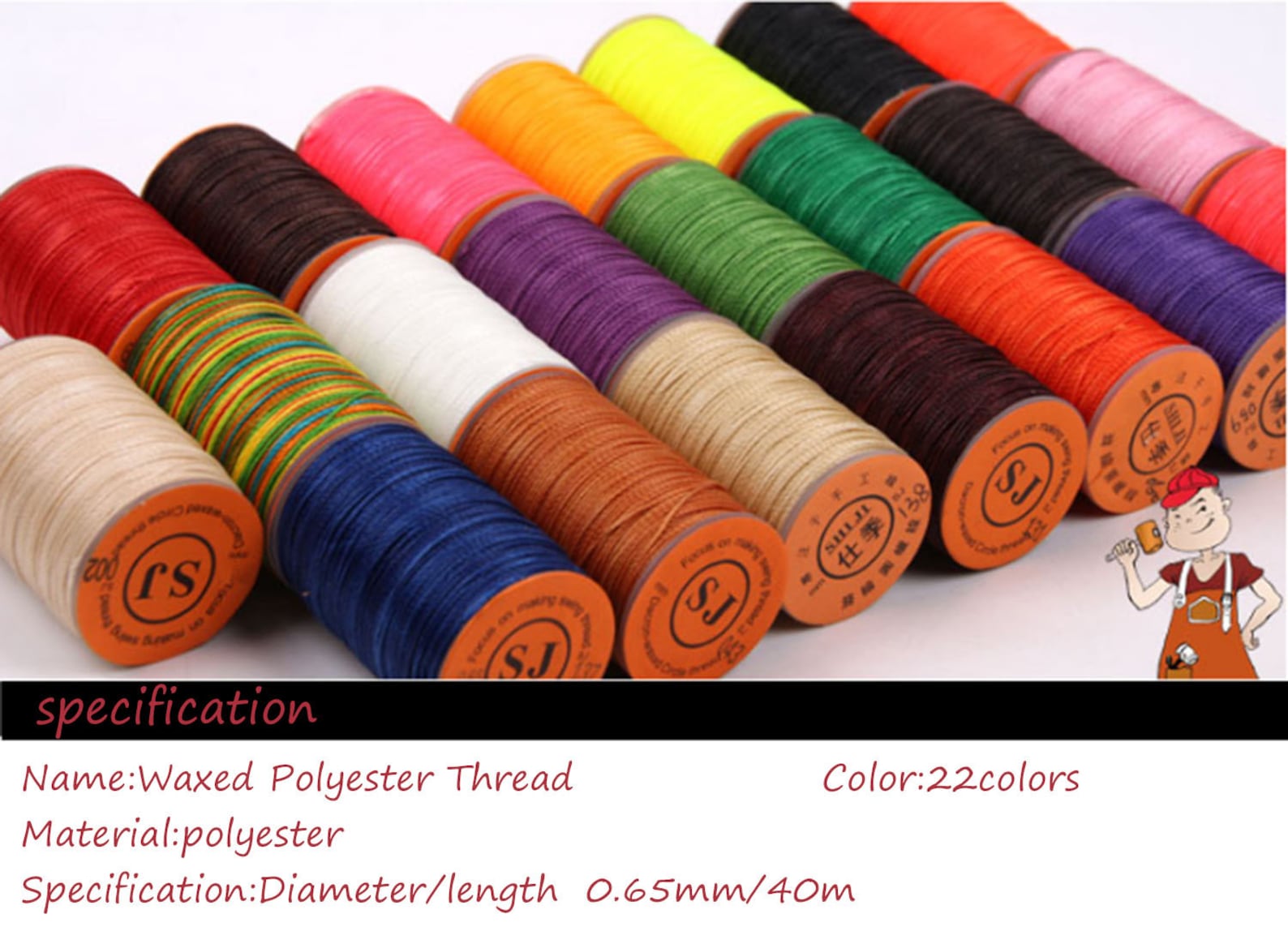 Waxed Thread 0.65mm in 22 Colours/polyester Thread/waxed - Etsy