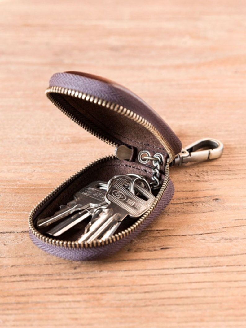 Car Key Casegenuine Leather Car Keys Wallet men Key Case With Zipper - Etsy