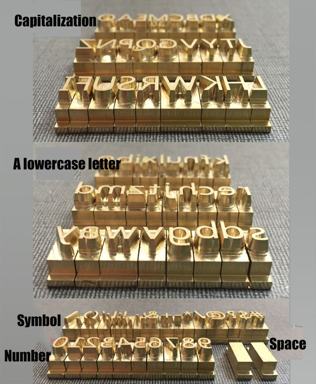 Customized 35 Fonts Interchangeable Letter Stamps With T-slot Holder ...