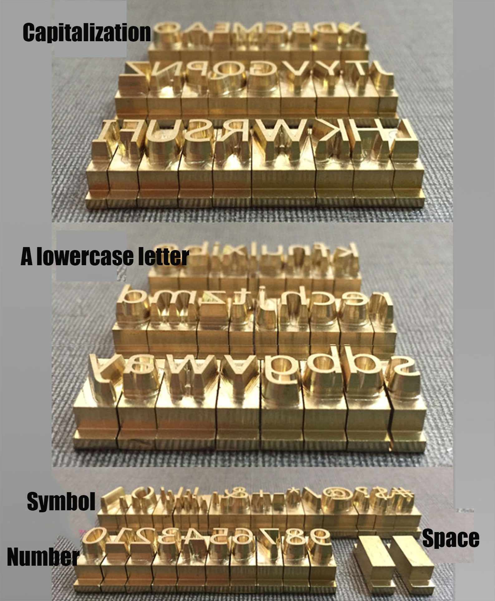 Customized 35 Fonts Interchangeable Letter Stamps With T-slot Holder ...