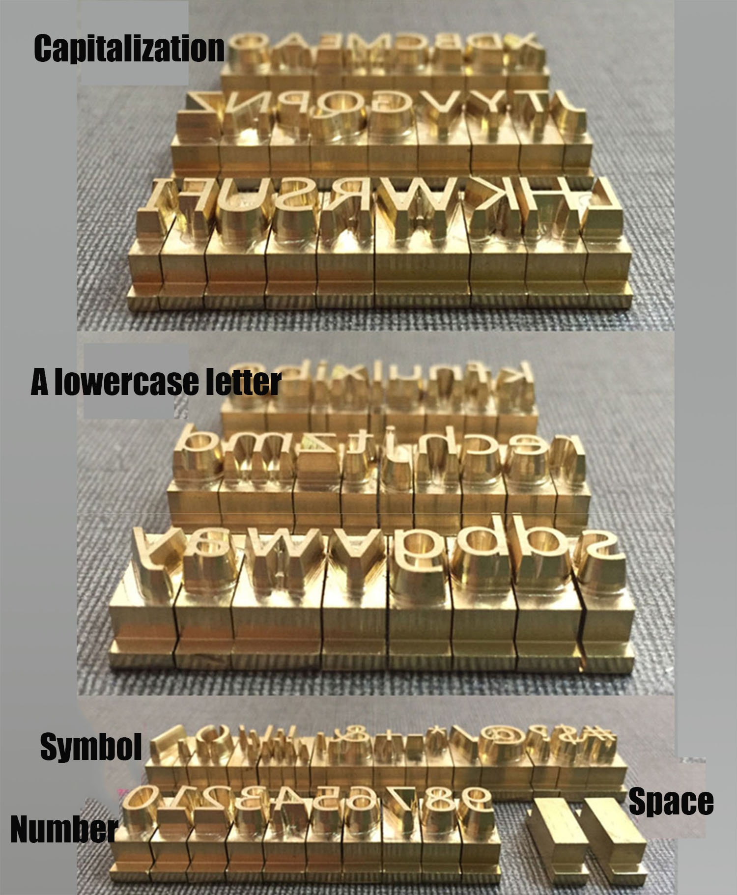 Customized 35 Fonts Interchangeable Letter Stamps With T-slot Holder ...