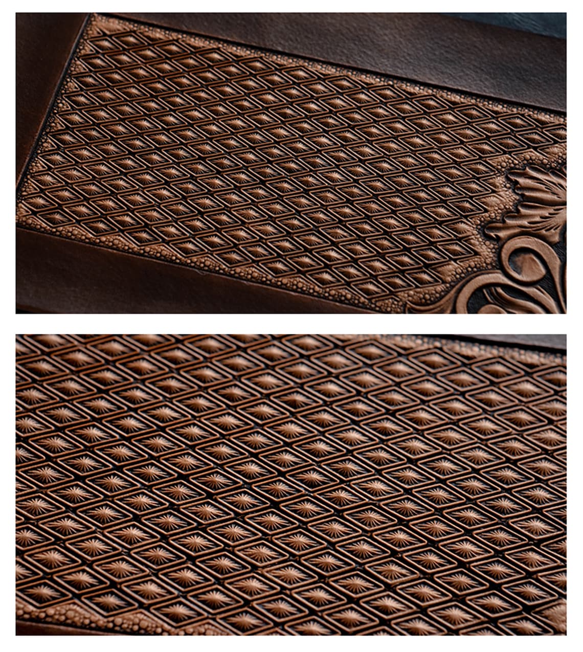 Leather Art Leather Carving Printing Diamond Pattern - Etsy