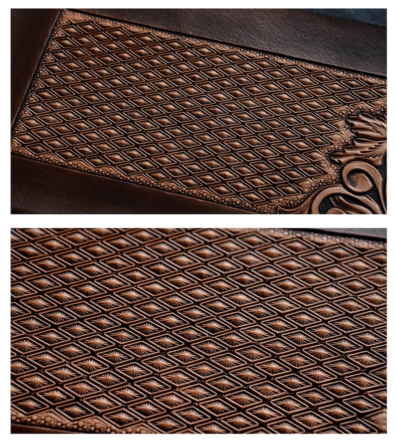 Leather Art Leather Carving Printing Diamond Pattern - Etsy