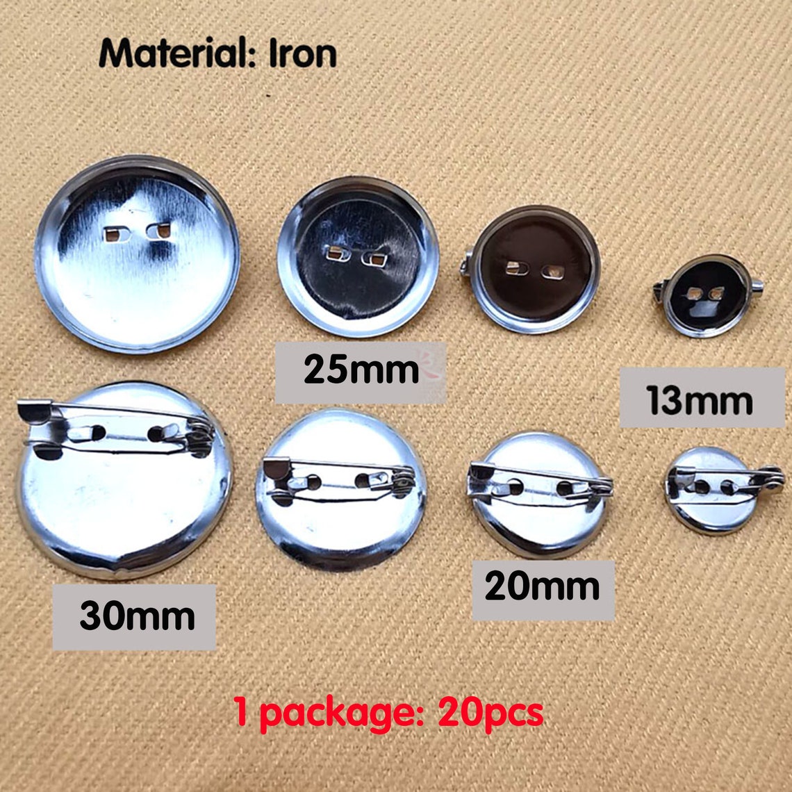 14 20 28 35mm Brass Brooch Pin Brass Brooch Pin Back Base - Etsy