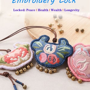 Embroidery Lock Embroidery Sachet Embroidery Necklace Blessing Peace ...