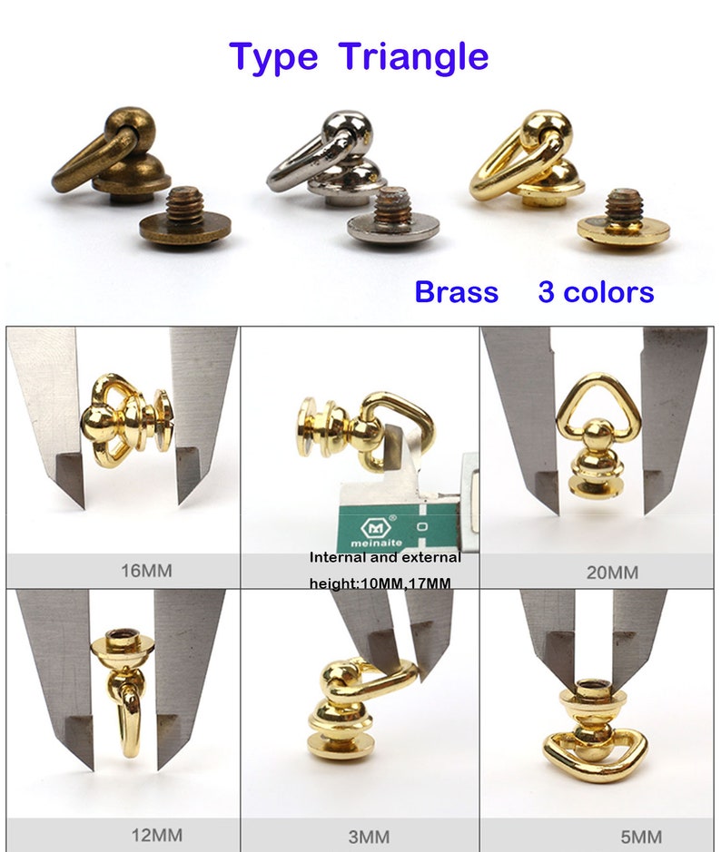 D-ring O-ring Triangle-ring Wallet Chain Connector Solid Brass - Etsy