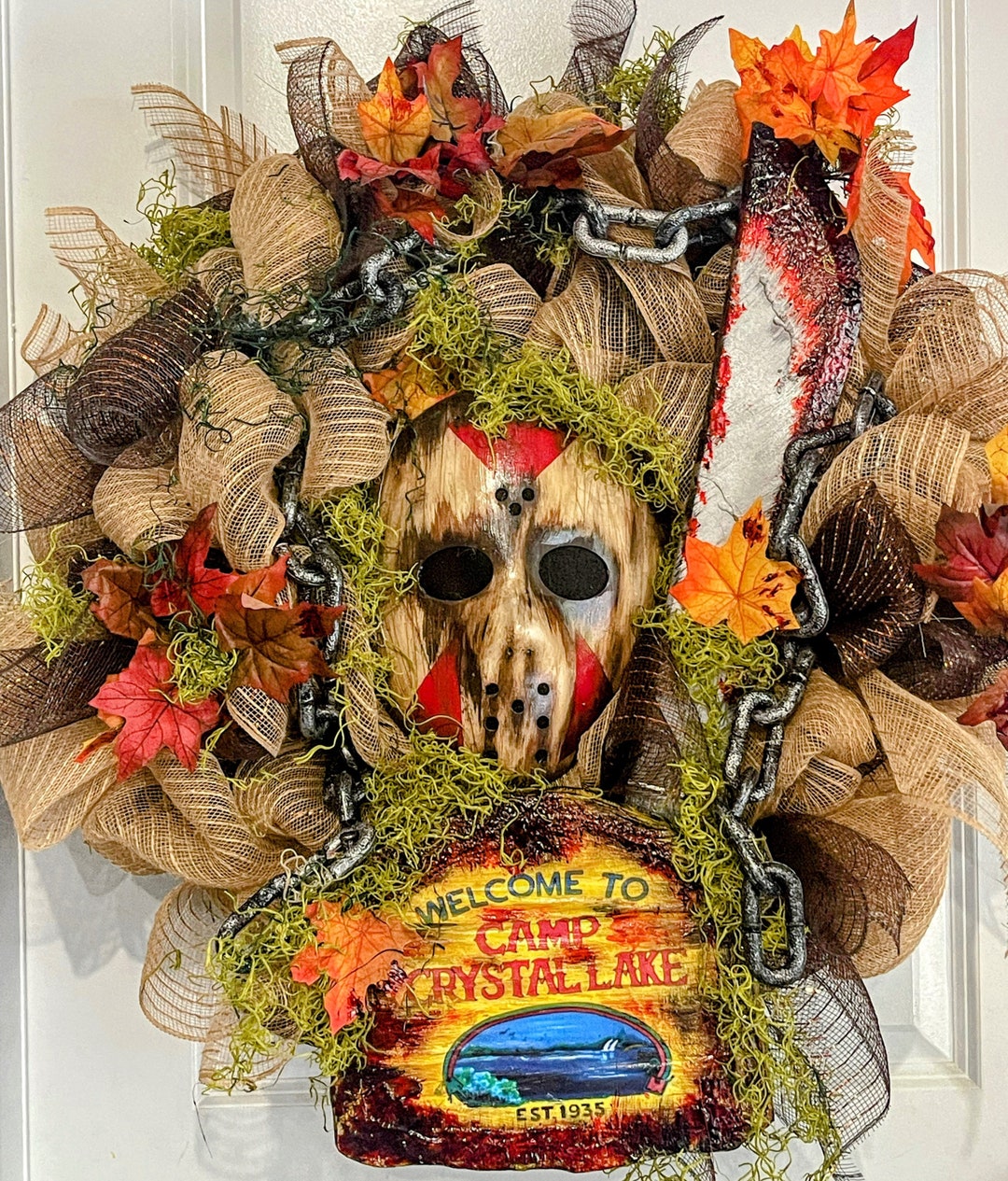 Jason Voorhees. Friday the 13th Custom Handmade Wreath. Horror Movie ...