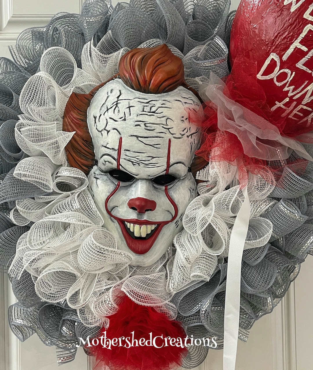 Pennywise Wreath. IT Wreath. Halloween Wreath. You’ll Float Too. Horror ...