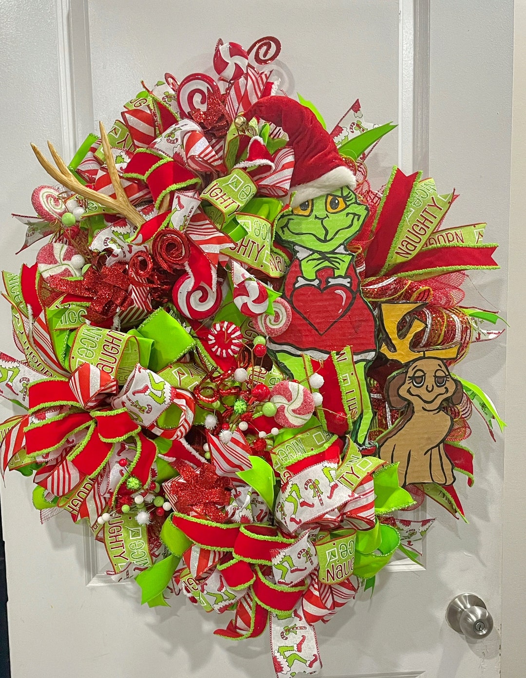 The Grinch Inspired Christmas Wreath Holiday Grinch Little Suzie Lou ...