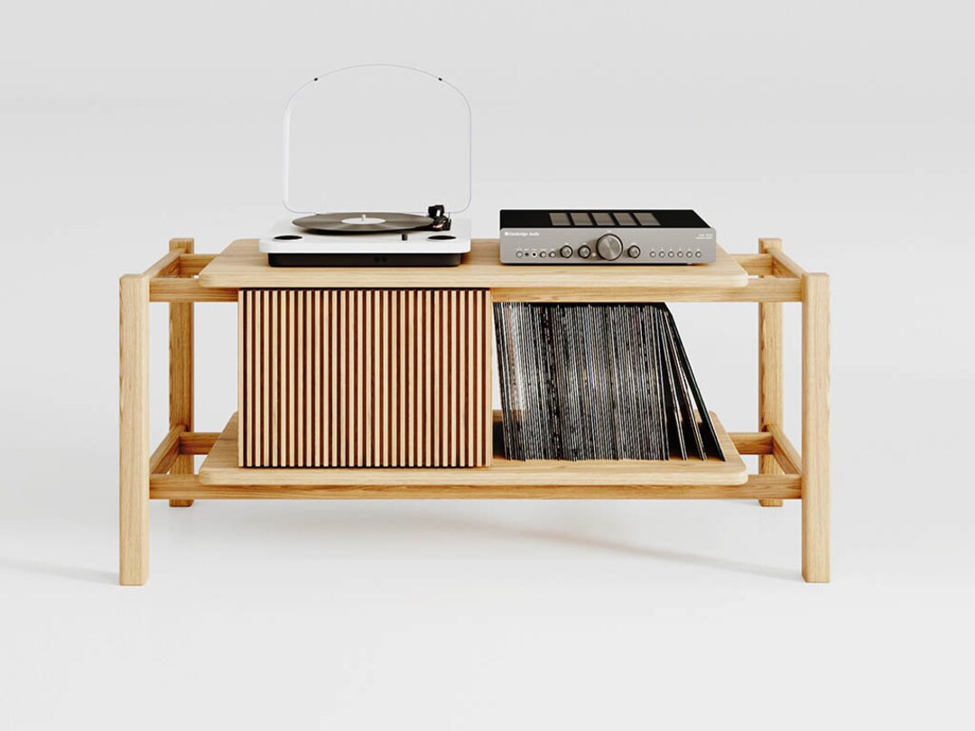 Vinyl Record Cabinet, Record Hi Fi Audio Rack, Turntable and Amplifier ...